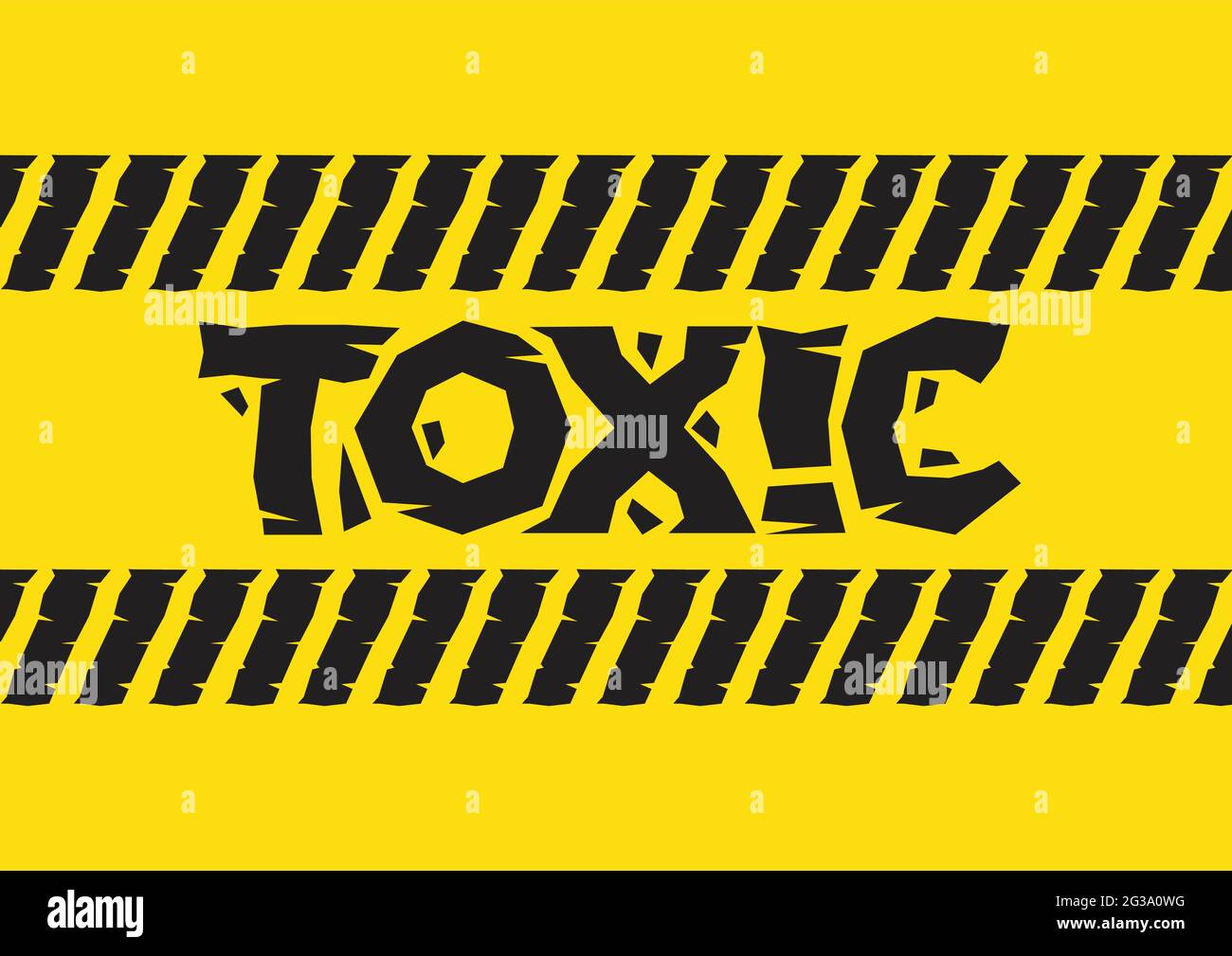 Word toxic in the text isolated against a yellow background. Vector ...