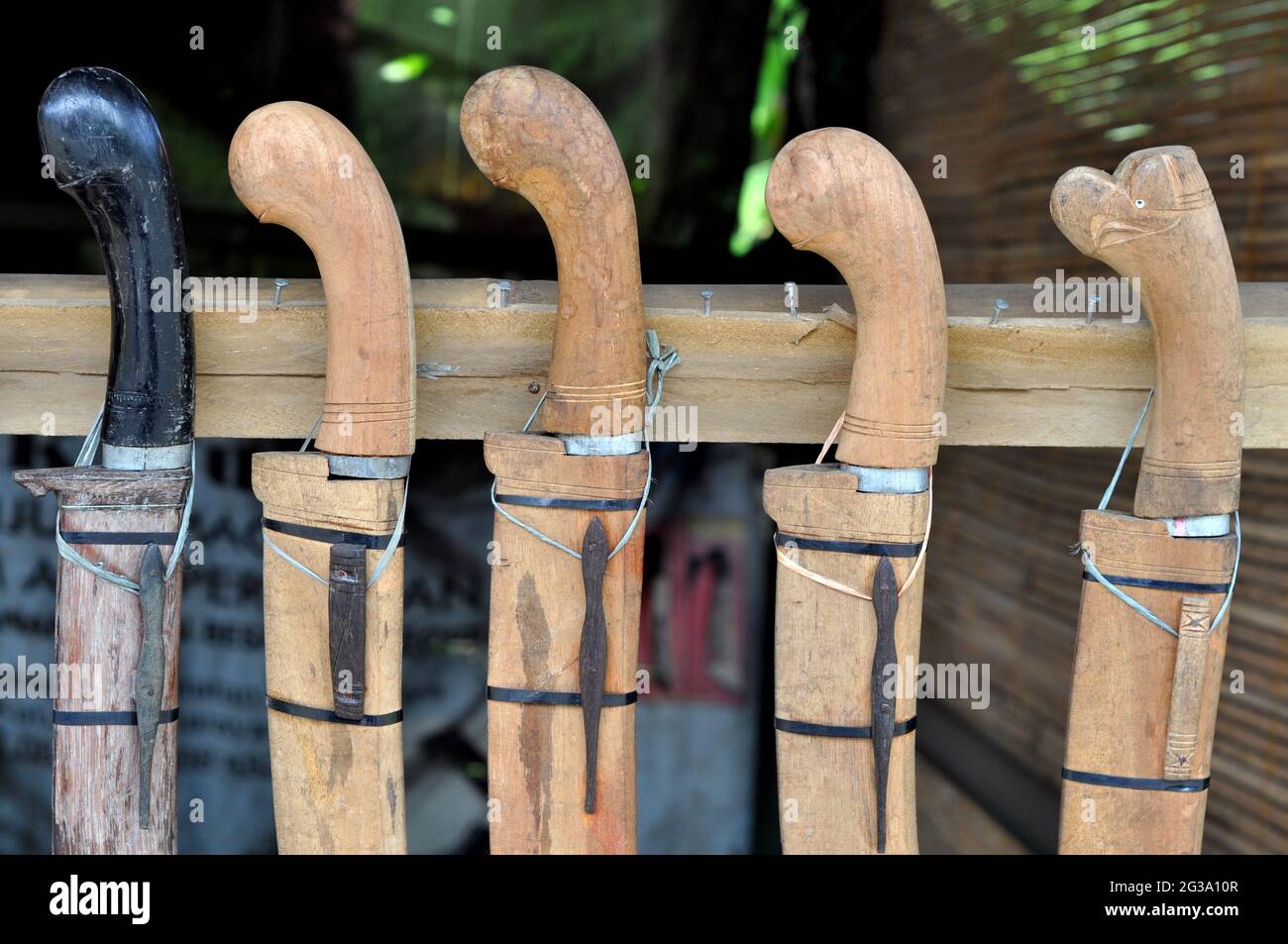 A traditional machete made in Galonggong, Manonjaya, Tasikmalaya, West ...