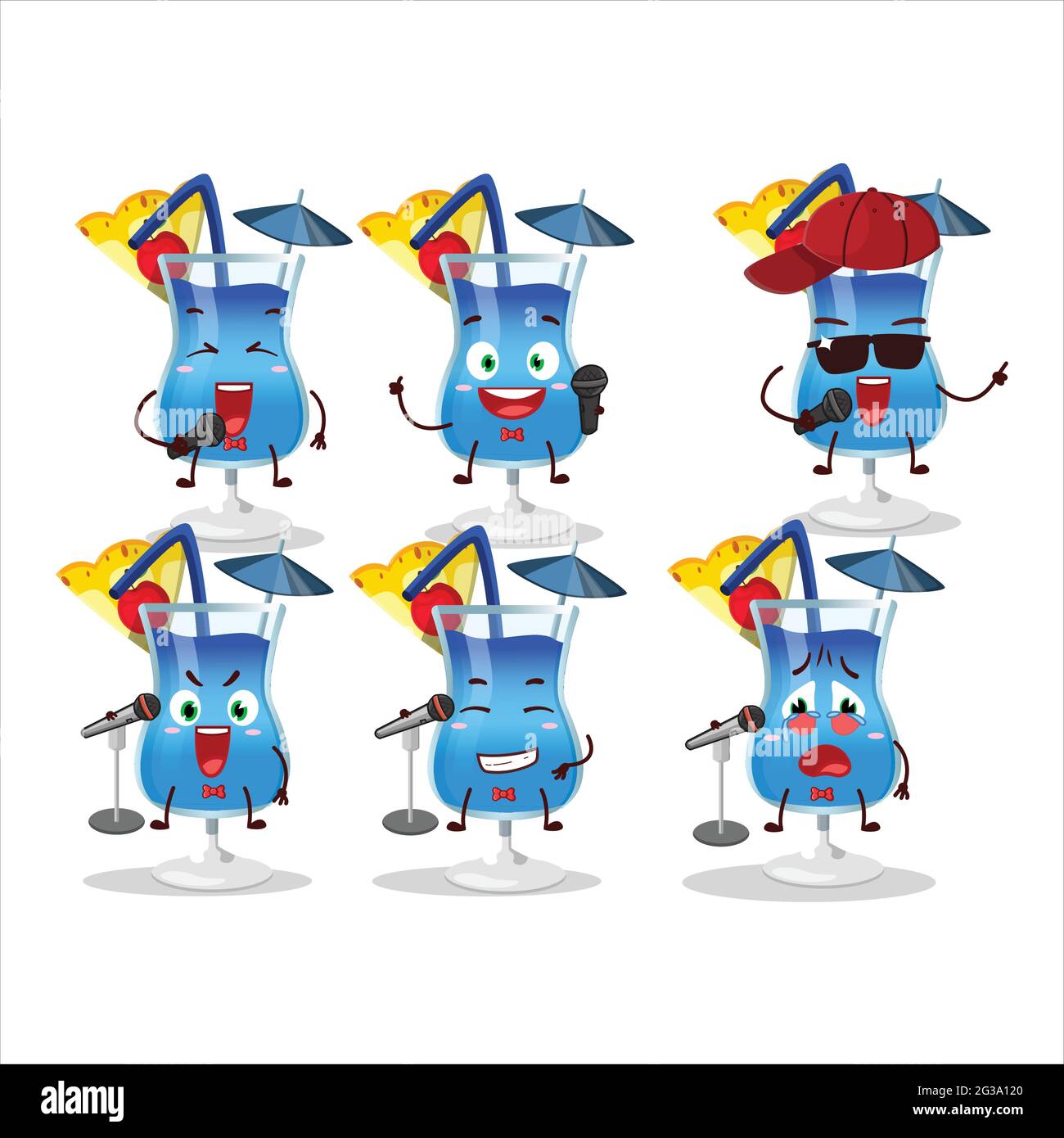 A Cute Cartoon design concept of blue hawaii singing a famous song ...