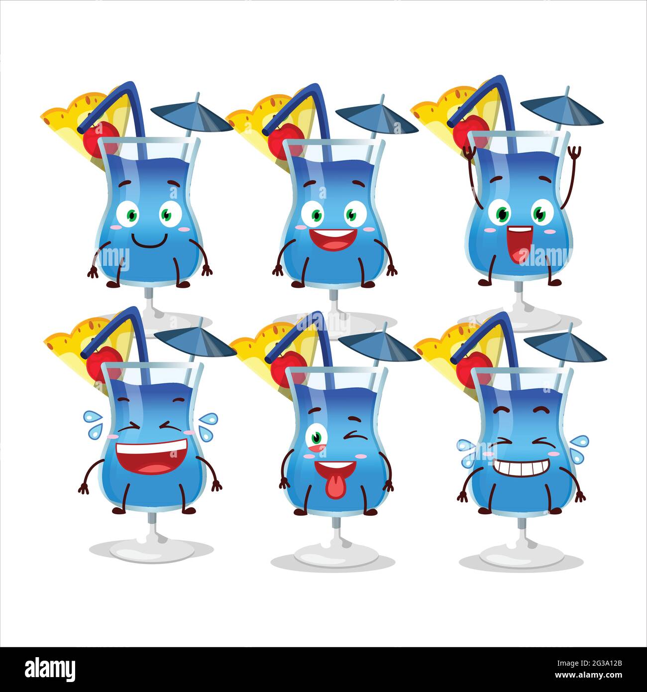 Cartoon character of blue hawaii with smile expression. Vector ...
