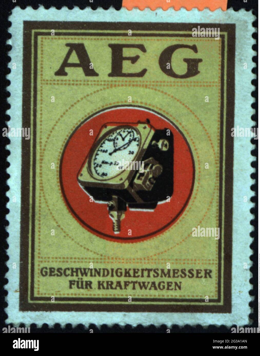 advertising, poster stamps, transport / transportation, car, "AEG ...