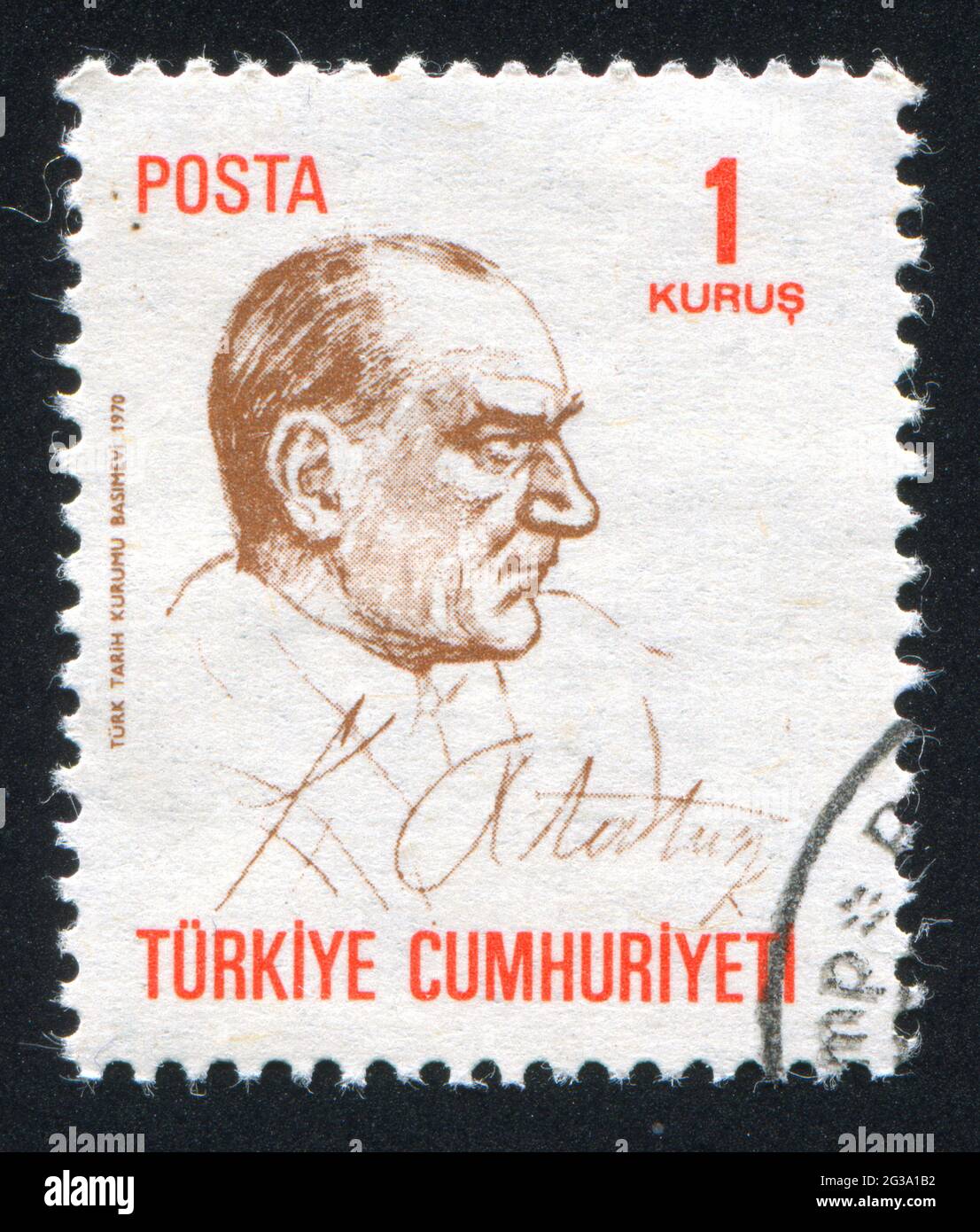 TURKEY - CIRCA 1970: stamp printed by Turkey, shows president Kemal ...