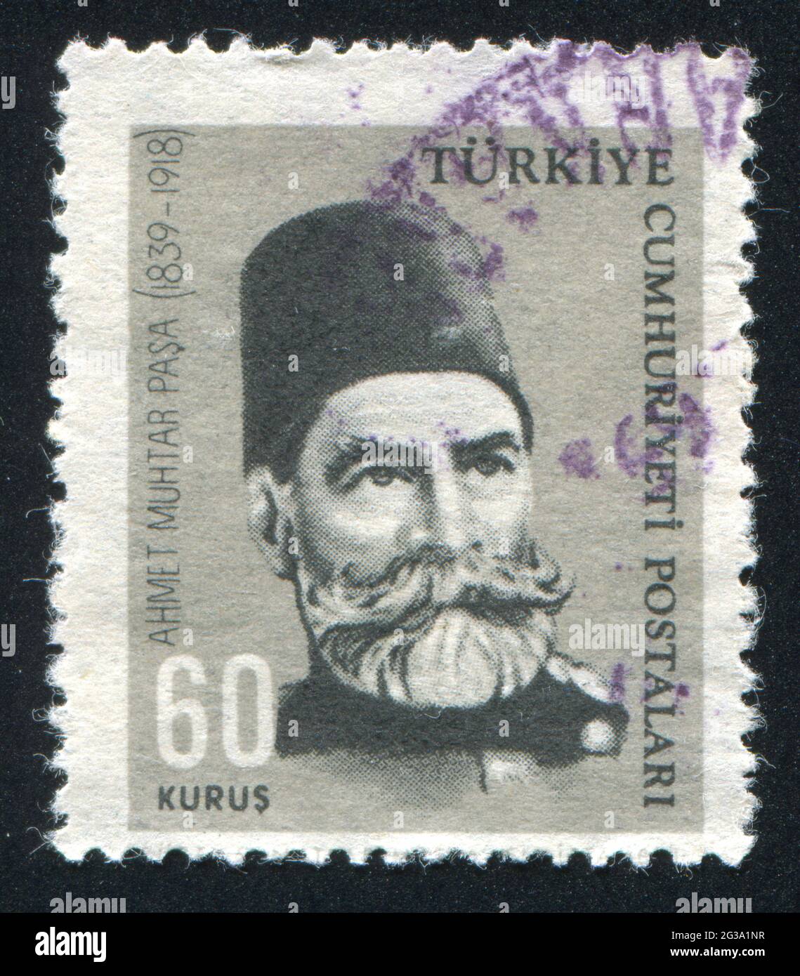TURKEY - CIRCA 1964: stamp printed by Turkey, shows Gazi Ahmet Muhtar ...