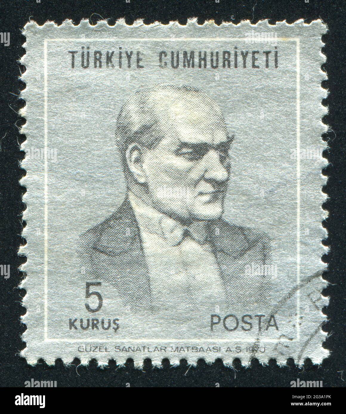 TURKEY - CIRCA 1970: stamp printed by Turkey, shows president Kemal ...