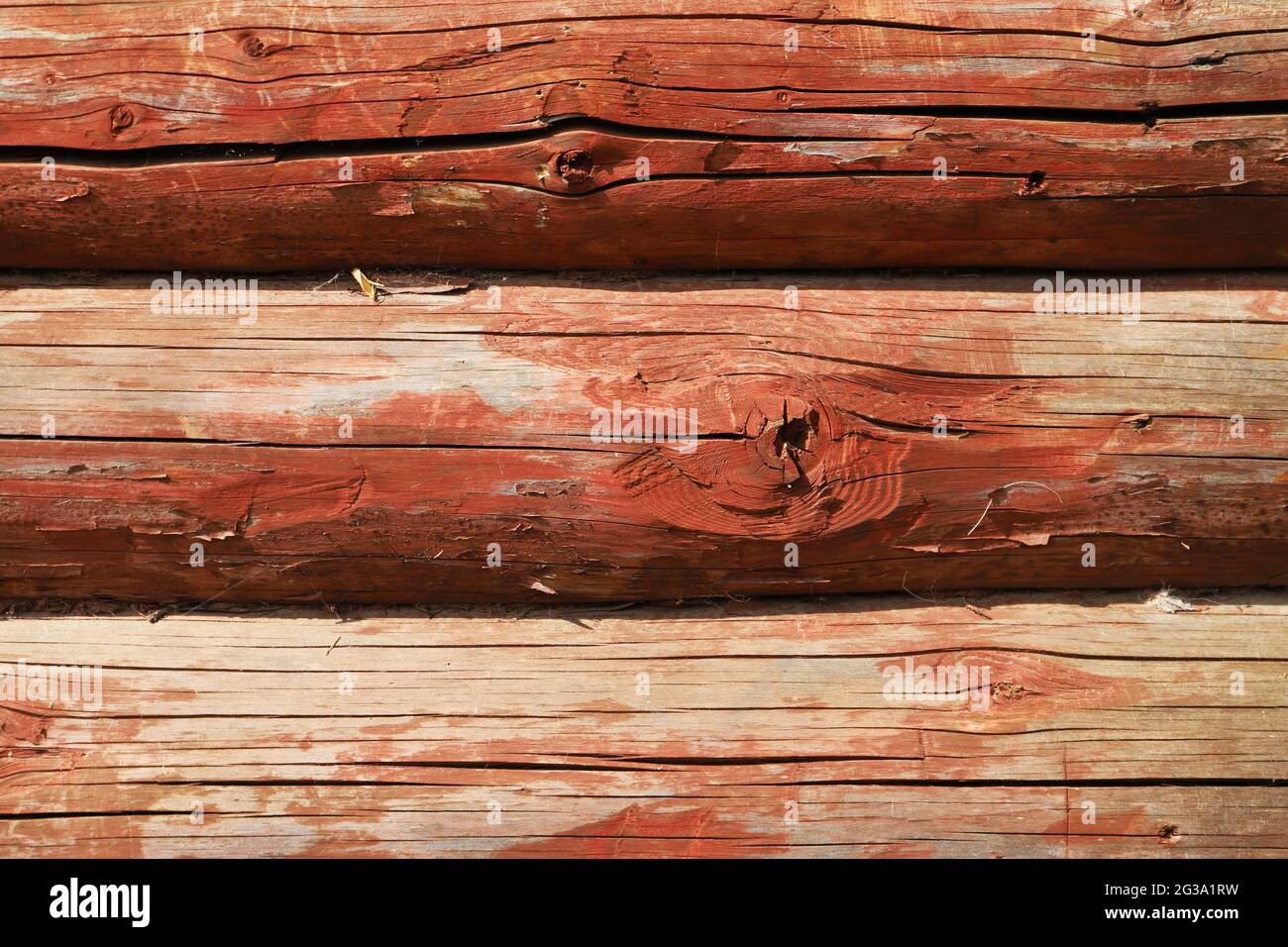 Old red wooden wall made of logs, background photo texture Stock Photo ...