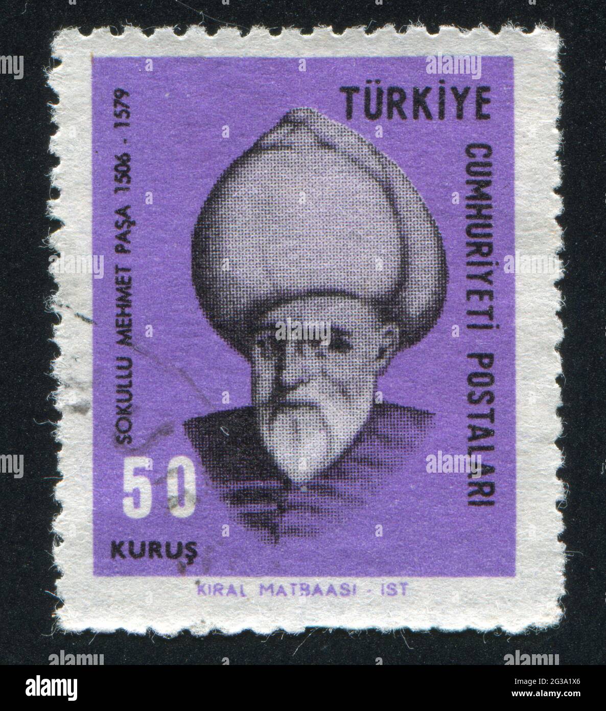 TURKEY - CIRCA 1967: stamp printed by Turkey, shows Sokullu Mehmet ...