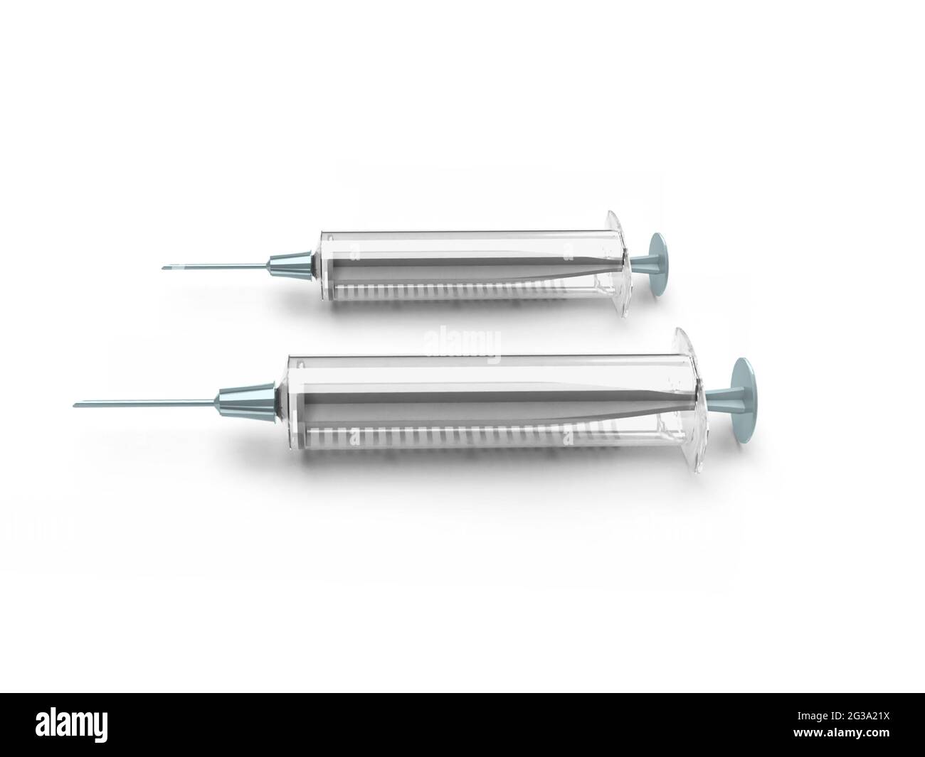 Medical Syringe 3D Illustration Mockup Scene on Isolated Background ...