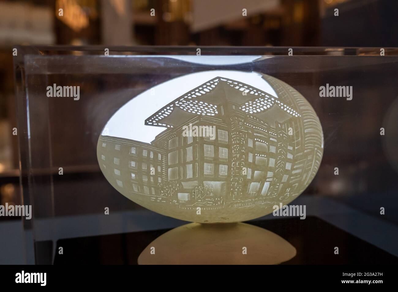 SHANGHAI, CHINA - JUNE 15, 2021 - A view of egg sculptures at the Egg ...