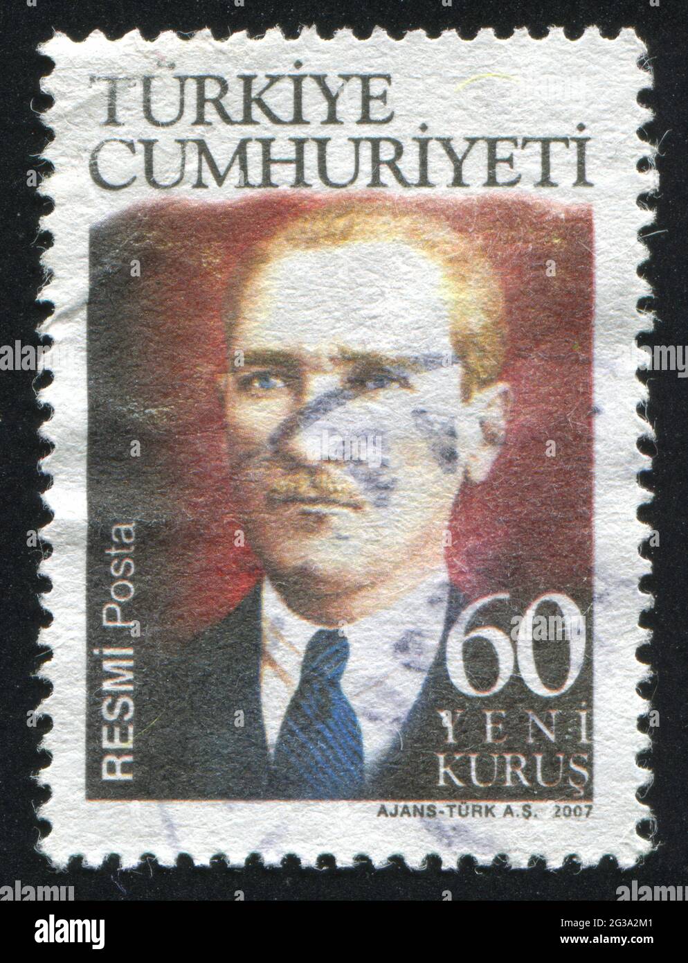 TURKEY - CIRCA 2007: stamp printed by Turkey, shows president Kemal ...