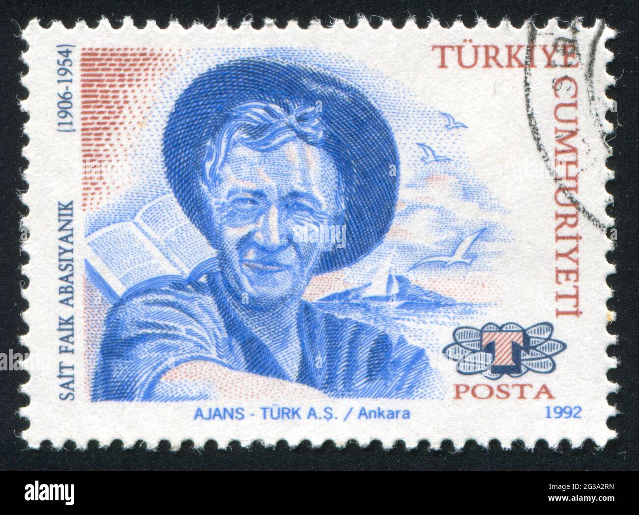 TURKEY- CIRCA 1992: stamp printed by Turkey, shows Sait Faik Abasiyanik ...