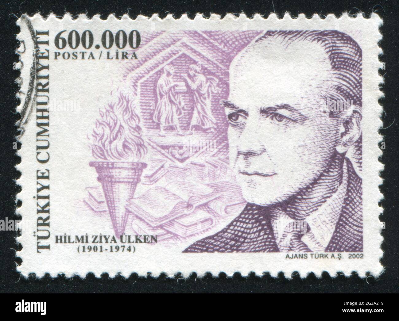 TURKEY- CIRCA 2002: stamp printed by Turkey, shows Hilmi Ziya Ulken ...
