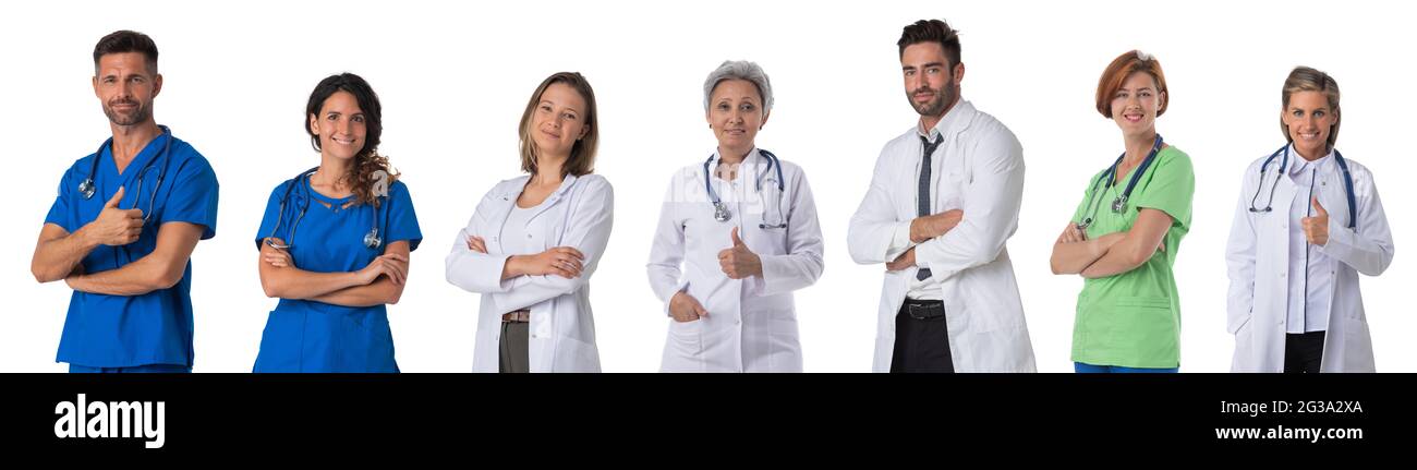 Collection of portraits of medical doctors. Design element, studio ...