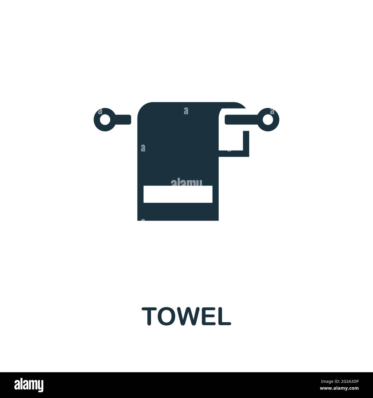 Towel icon. Monochrome simple element from housekeeping collection ...