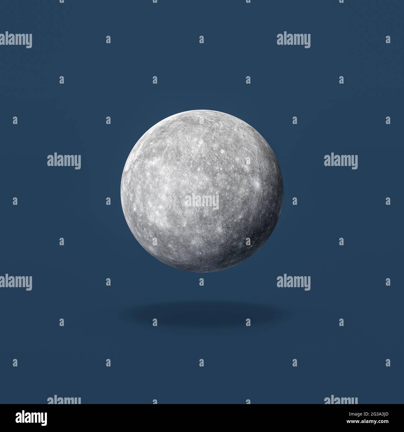 Mercury Planet on Blue Background Stock Photo - Alamy
