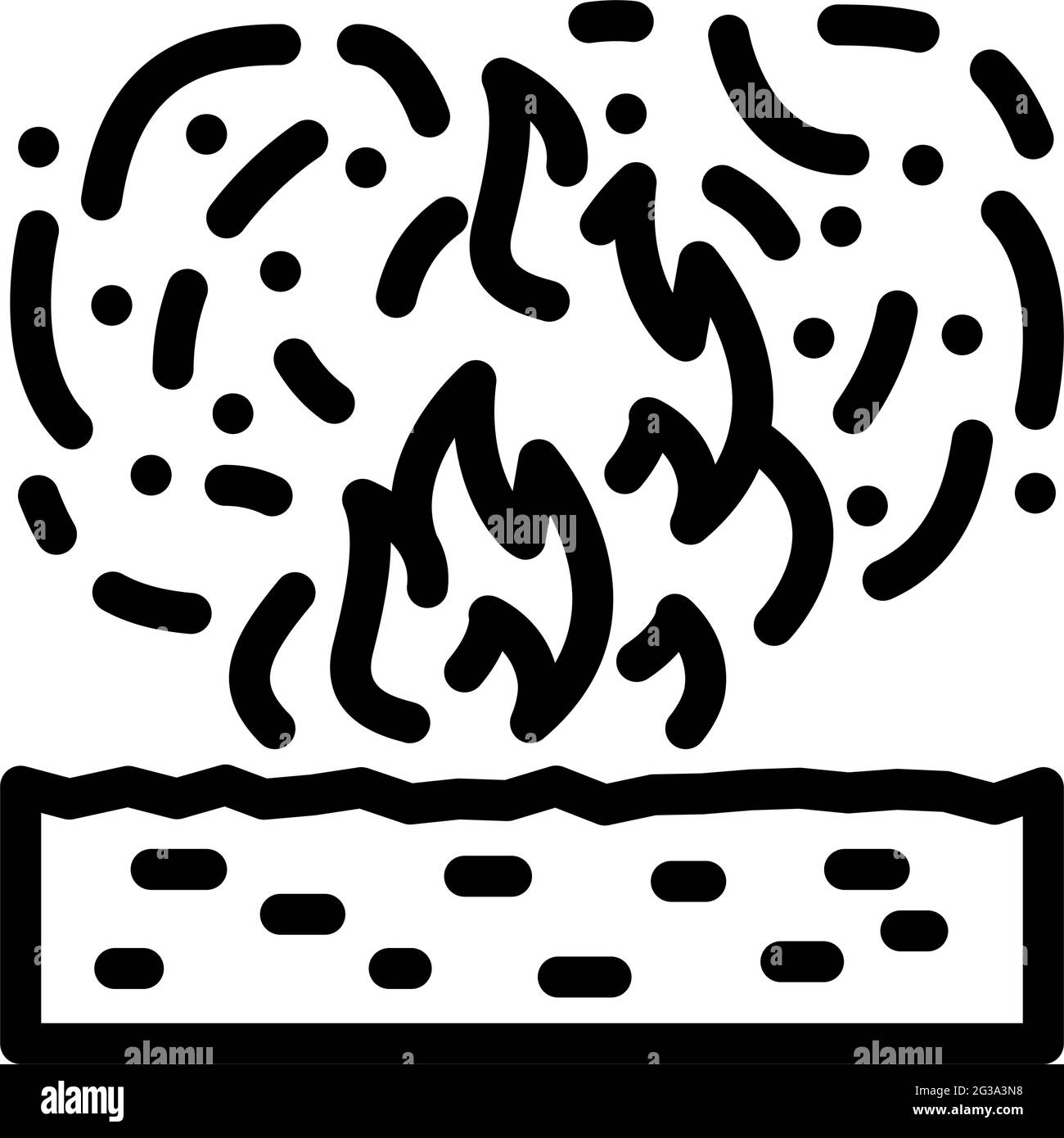 burning field peat line icon vector illustration Stock Vector Image ...