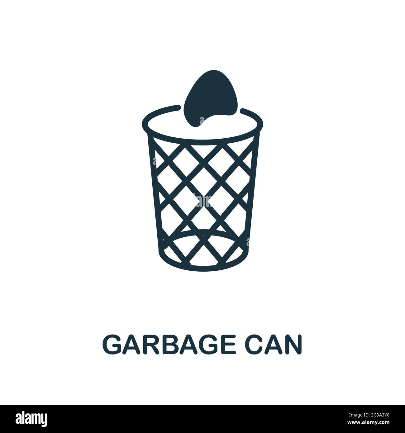Garbage Can icon. Monochrome simple element from housekeeping ...