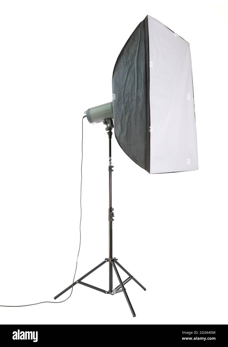 Studio light on stand isolated on white background Stock Photo - Alamy