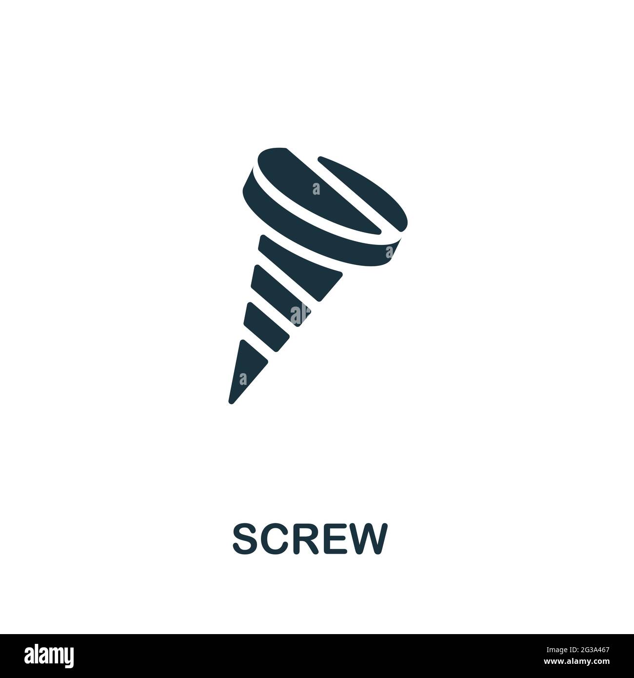 Screw icon. Monochrome simple element from manufacturing collection ...