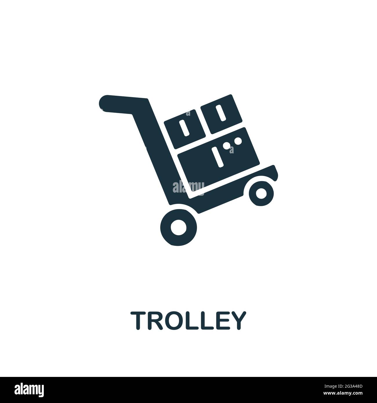 Trolley icon. Monochrome simple element from manufacturing collection ...