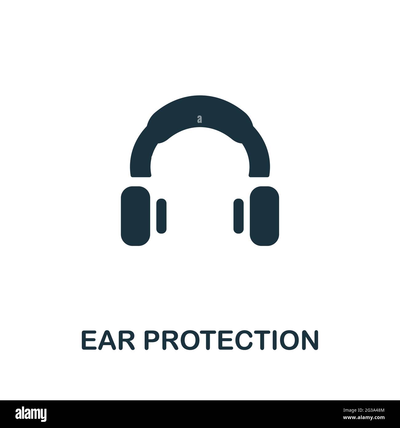 Ear Protection icon. Monochrome simple element from manufacturing ...