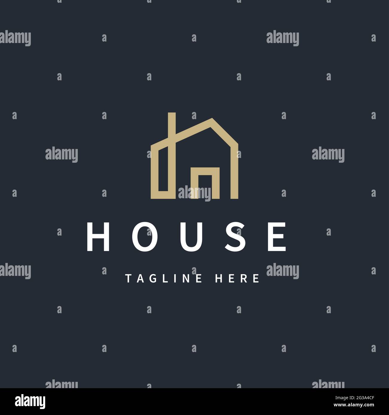 Simple line house logo hi-res stock photography and images - Alamy