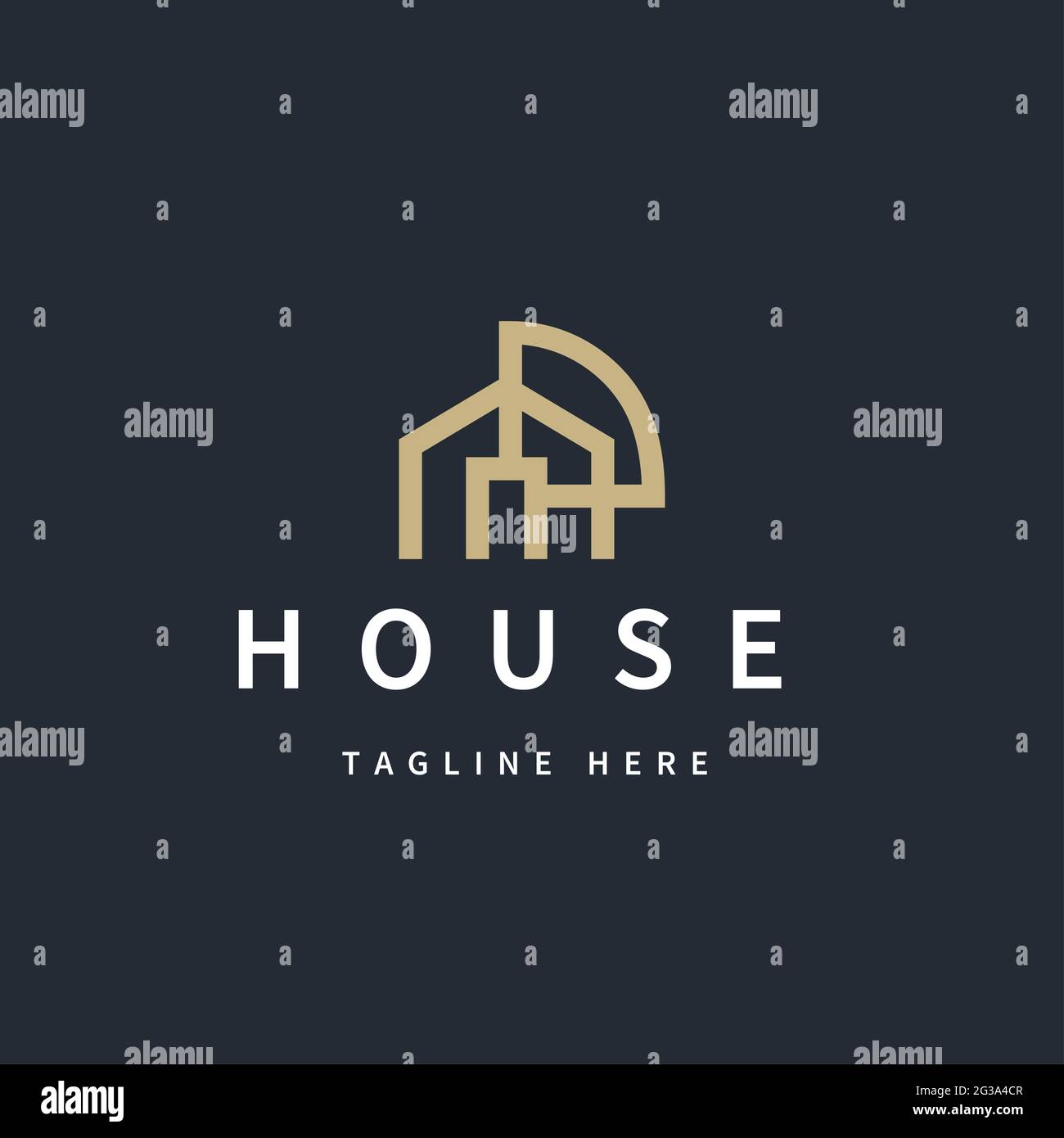 Isolated modern abstract simple line house logo symbol icon design ...