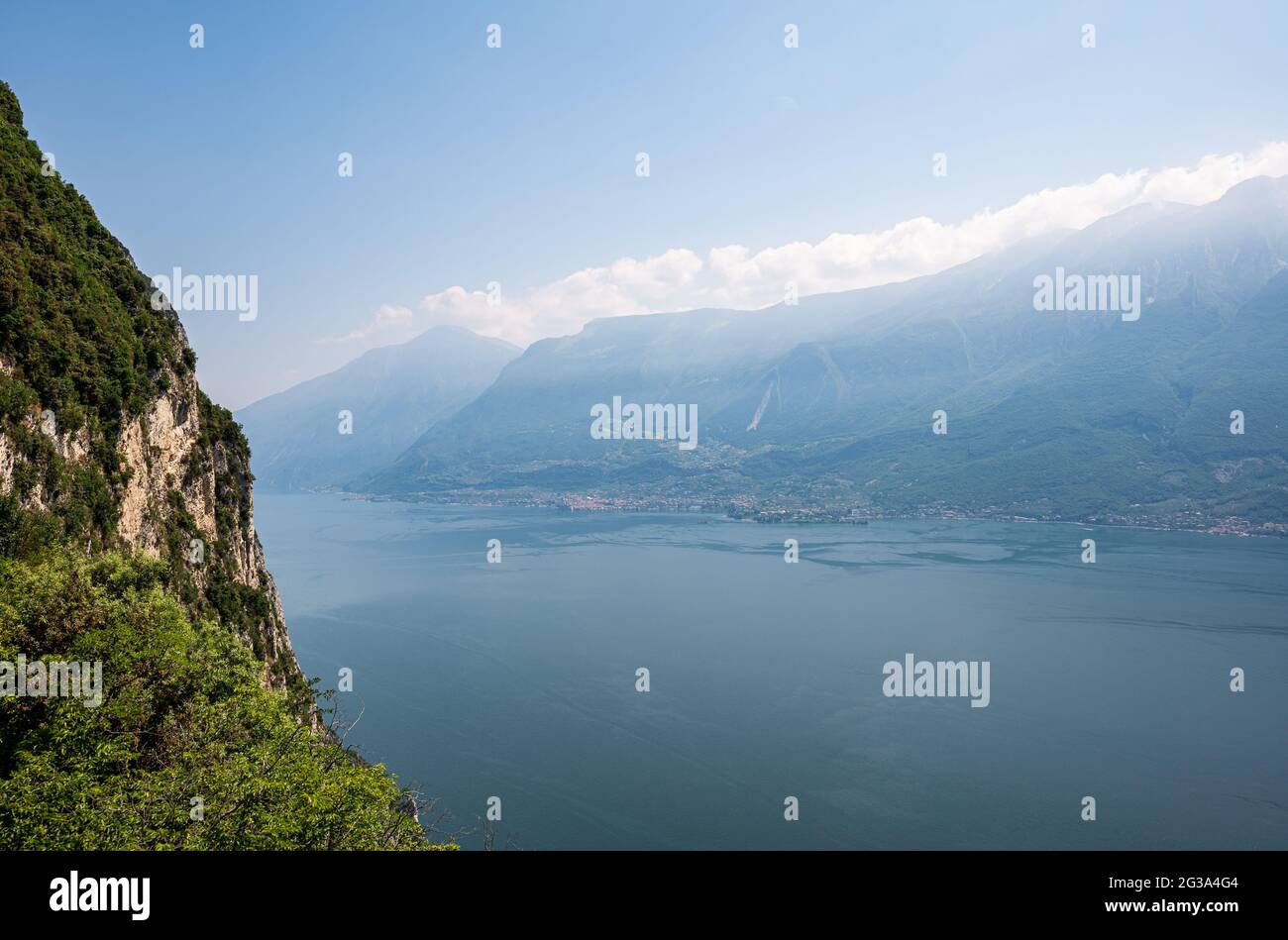 Tignale, Italy. 14th June, 2021. View of Lake Garda from the Panorama ...