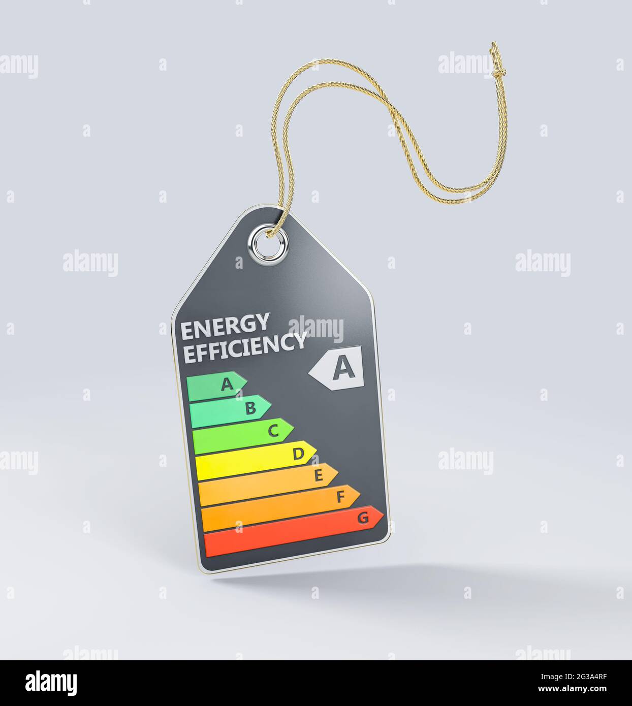 3d Rendering of Energy efficiency concept with energy rating chart ...