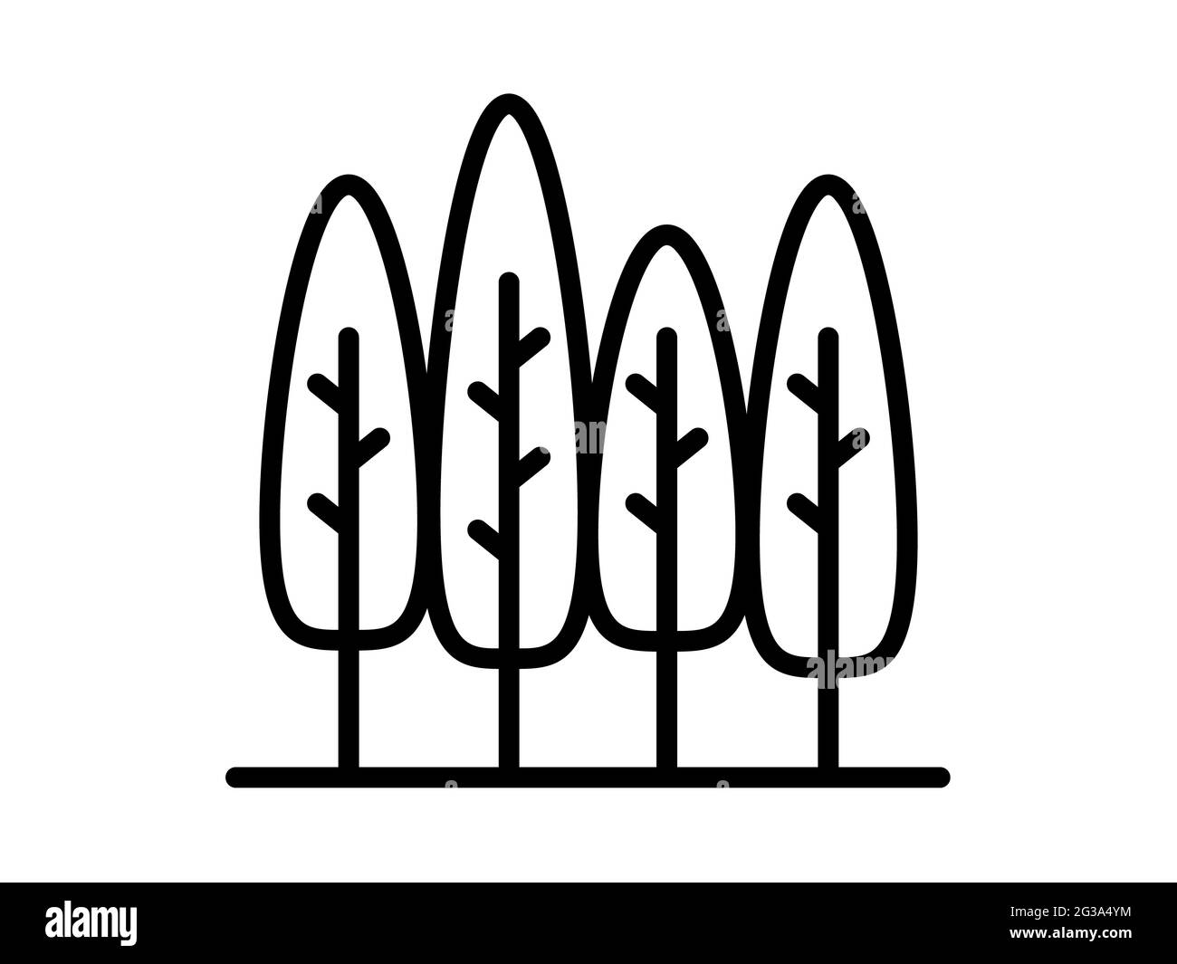 tree wood single isolated icon with outline style vector design ...
