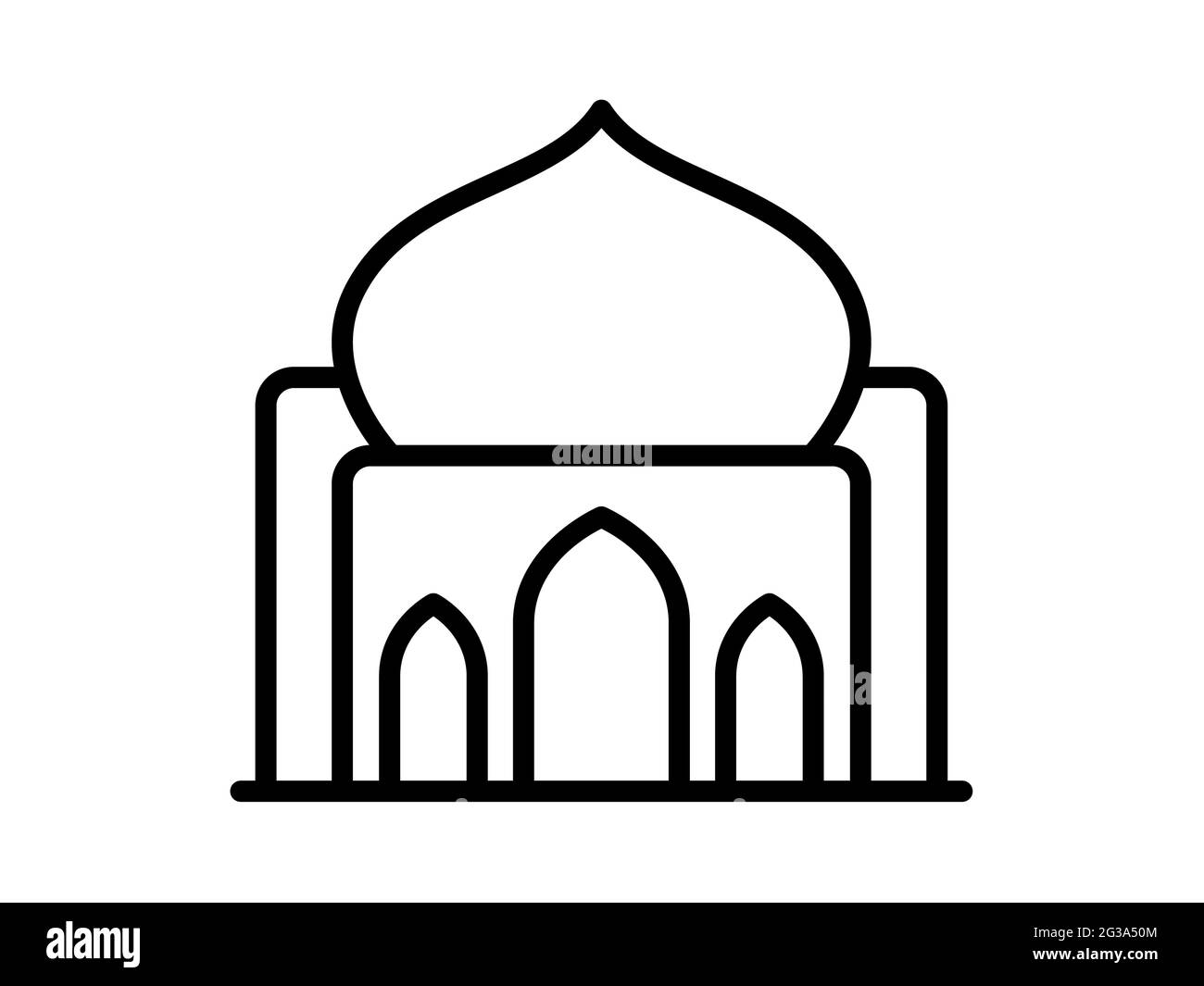 mosque single isolated icon with outline style vector design ...