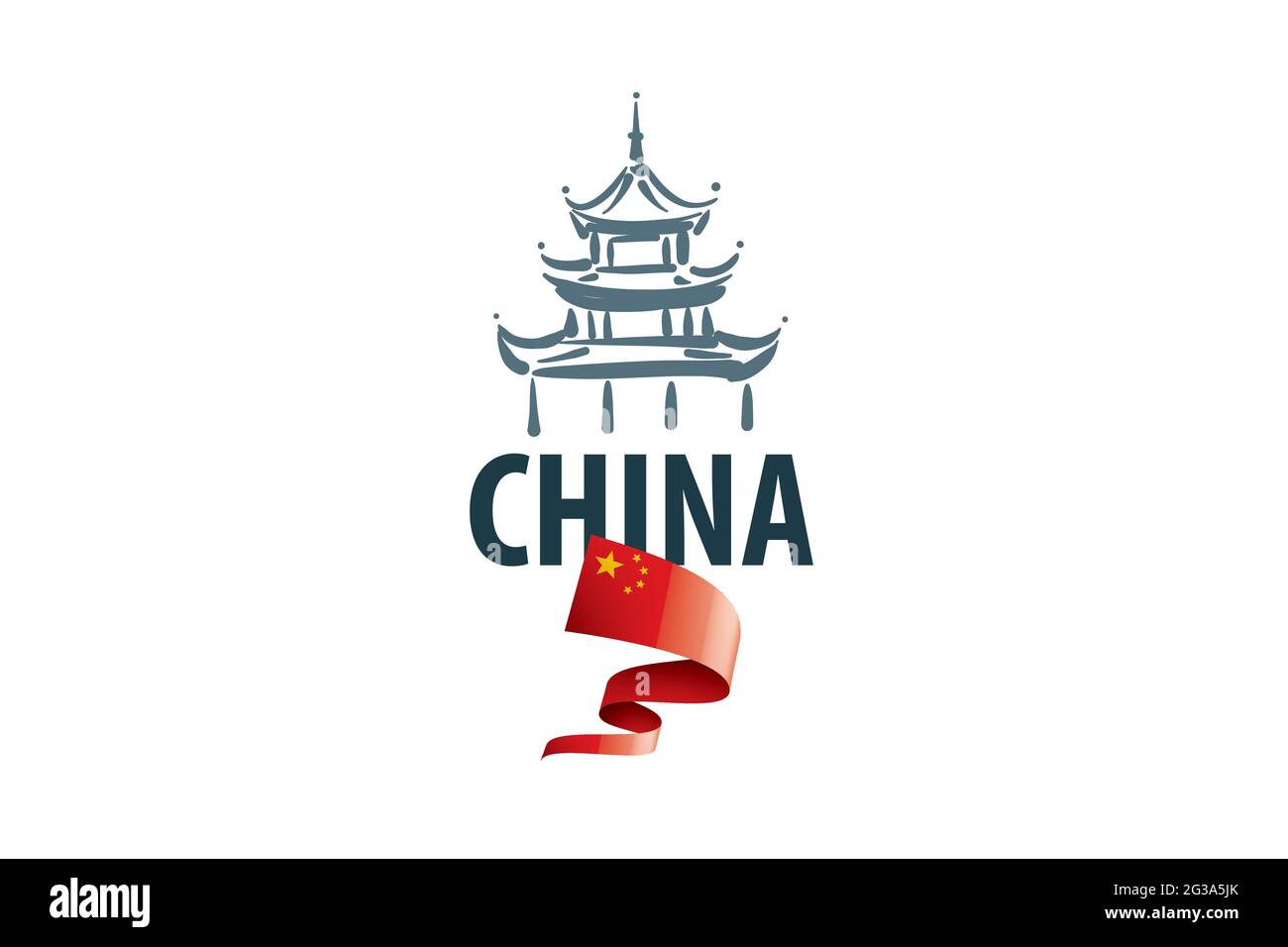 Vector illustration of an architectural landmark in China Stock Vector ...