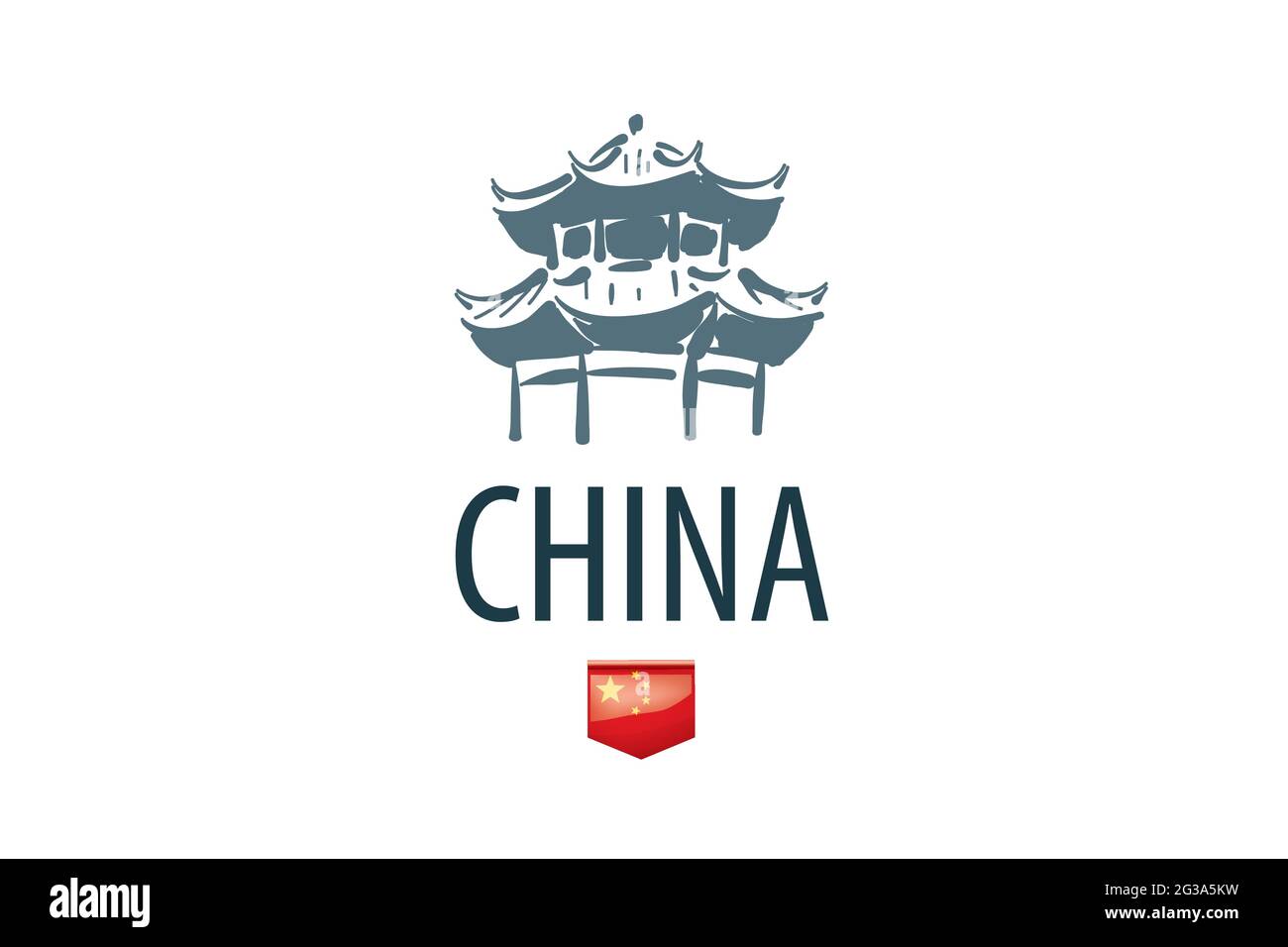 Vector illustration of an architectural landmark in China Stock Vector ...