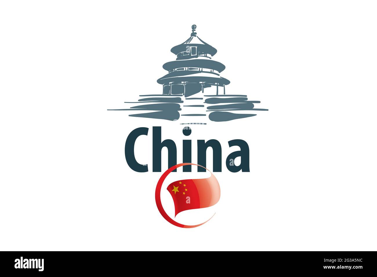 Vector illustration of an architectural landmark in China Stock Vector ...