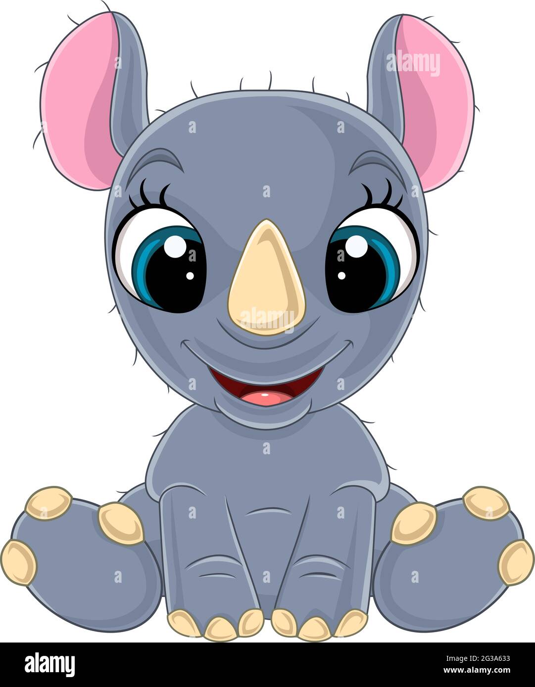 Cartoon cute baby rhino sitting Stock Vector Image & Art - Alamy
