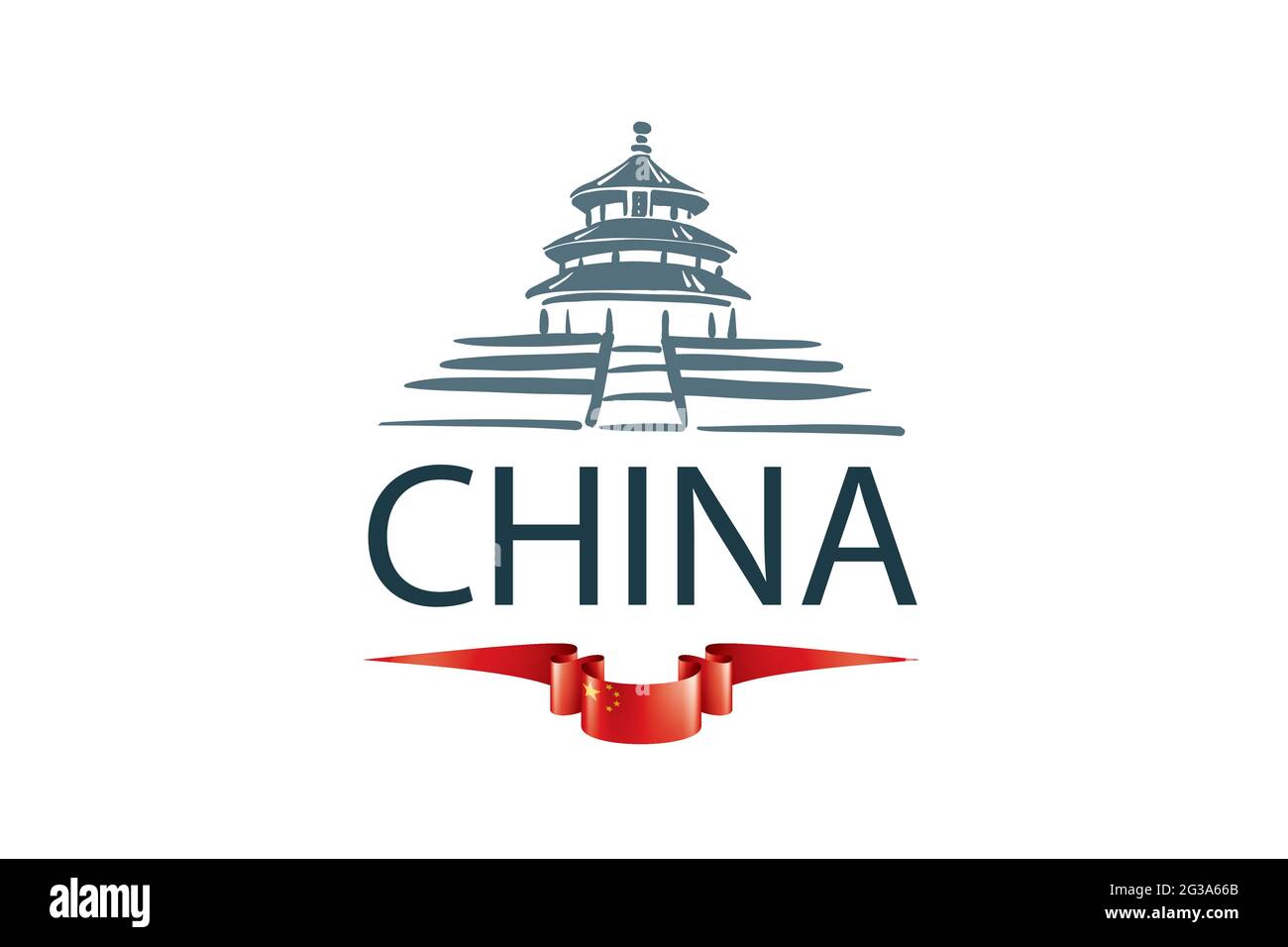 Vector illustration of an architectural landmark in China Stock Vector ...