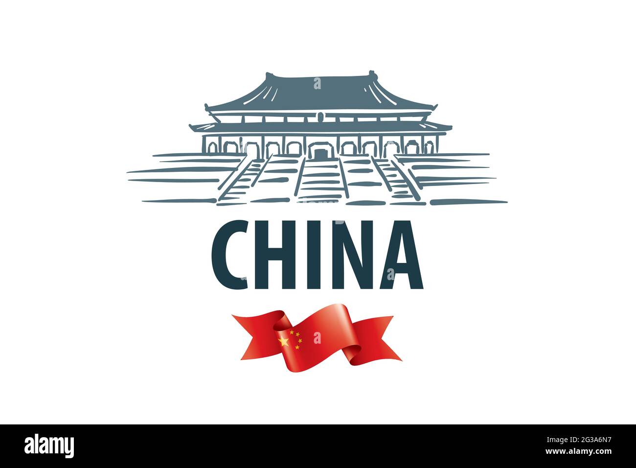 Vector illustration of an architectural landmark in China Stock Vector ...