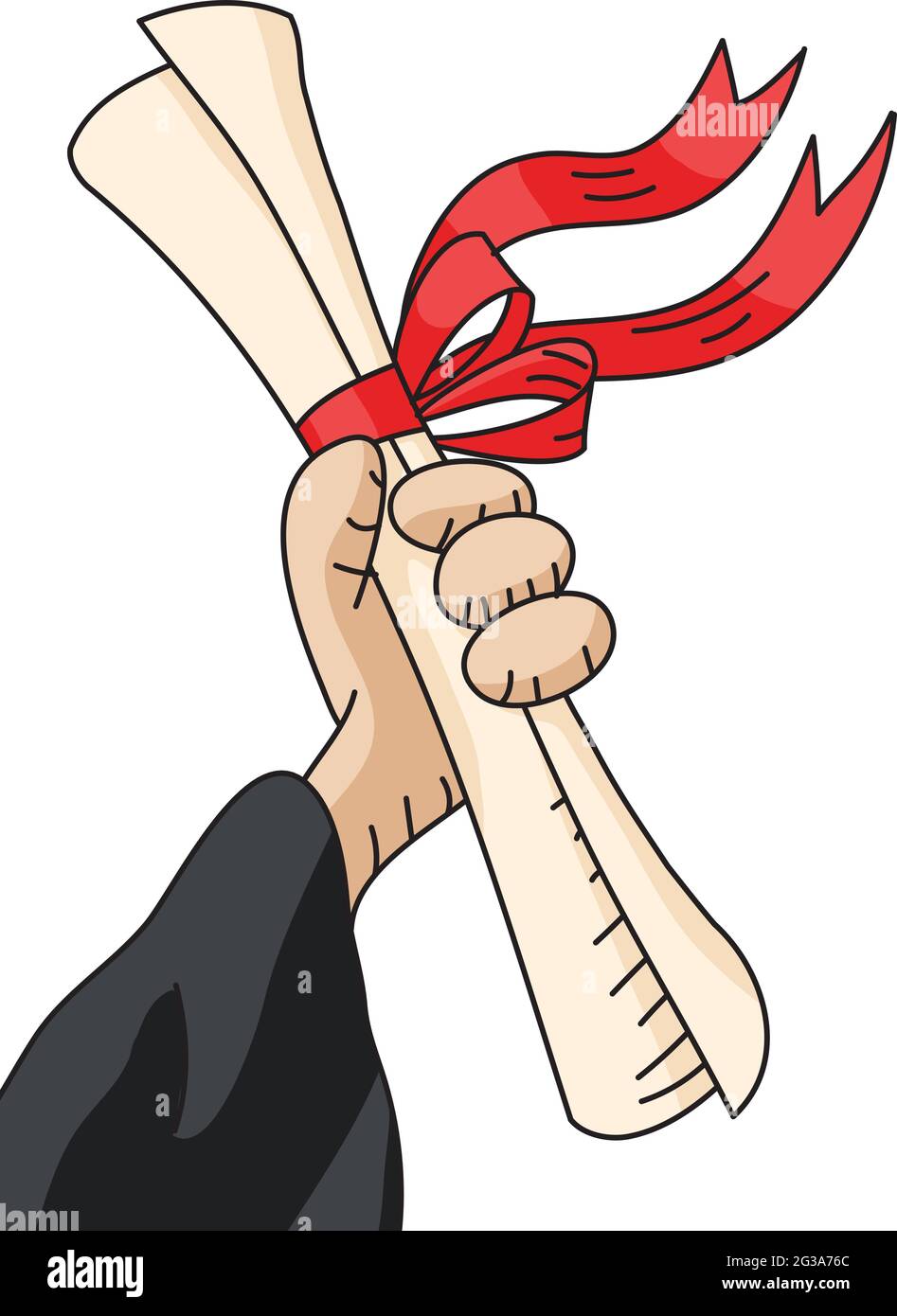 Hand holding graduation, vector illustration Stock Vector Image & Art ...