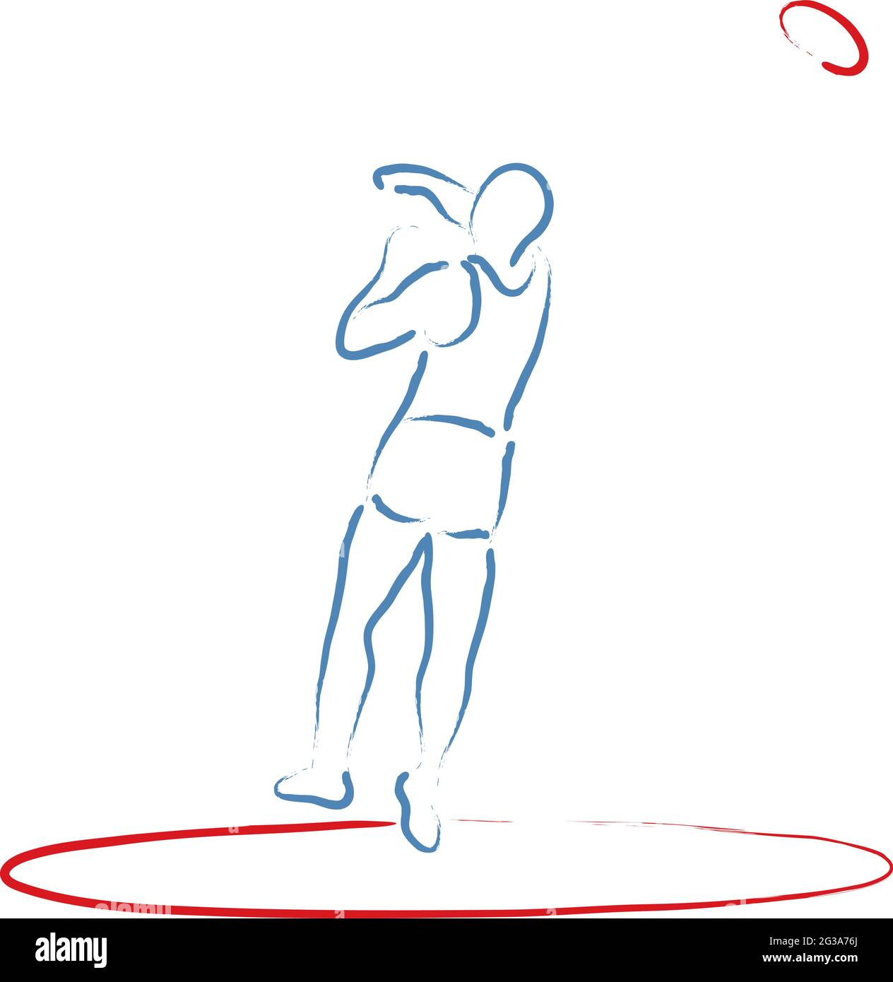 Male athlete throwing discus Stock Vector Images - Alamy