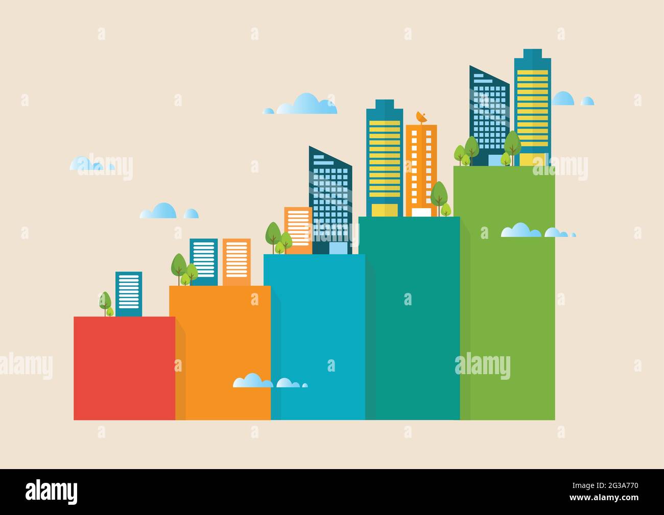 Urban growth bar chart. Vector illustration Stock Vector Image & Art ...