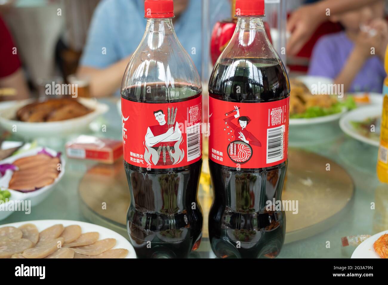 Chinese style bottled Coca-Cola on a wedding table in Beijing, China ...
