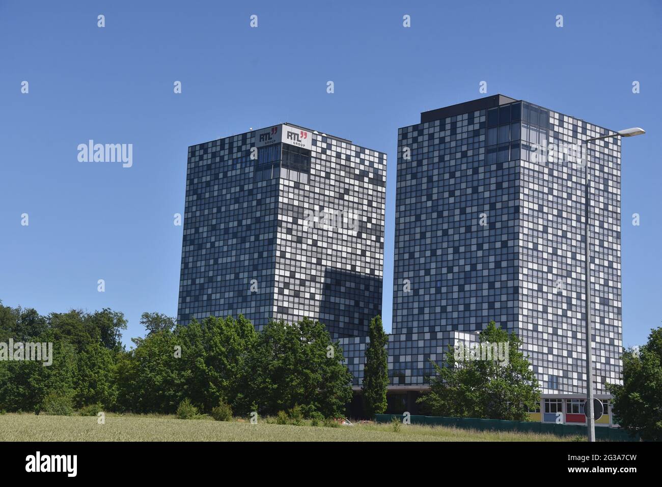 Luxemburg, Luxembourg. 13th June, 2021. Logo, RTL Group lettering on ...