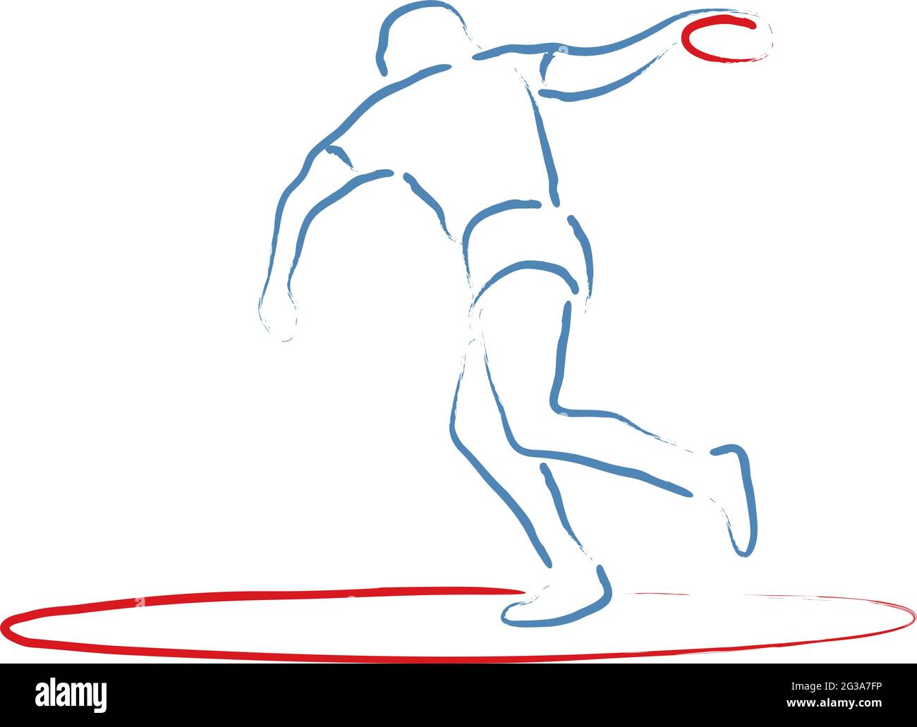 Discus throwing, stylized vector illustration Stock Vector Image & Art ...