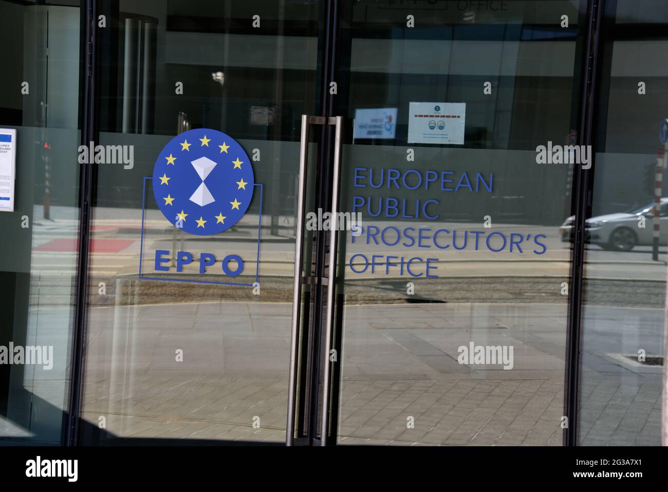 Luxemburg, Luxembourg. 13th June, 2021. Emblem of the European Public ...