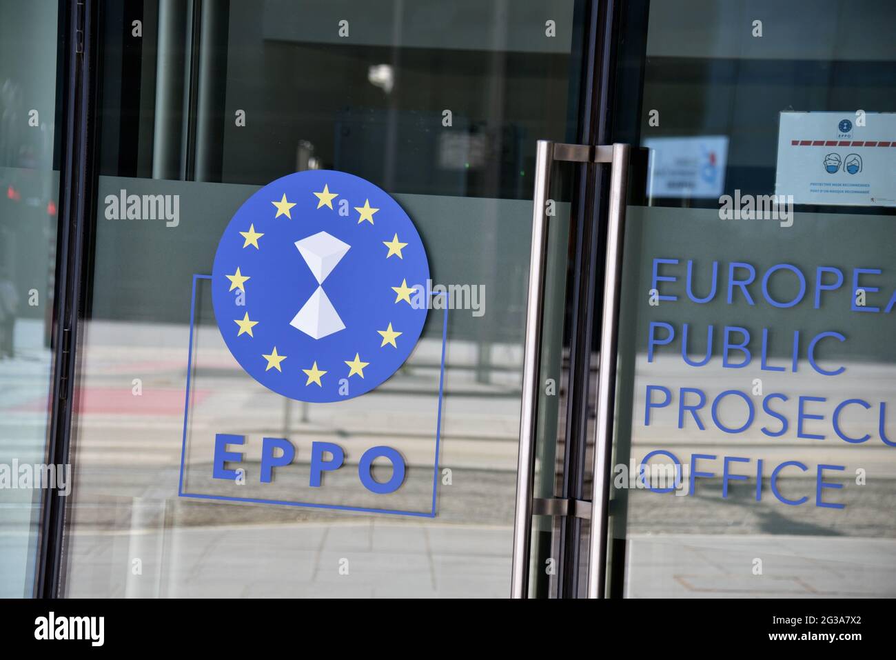 Luxemburg, Luxembourg. 13th June, 2021. Emblem of the European Public ...