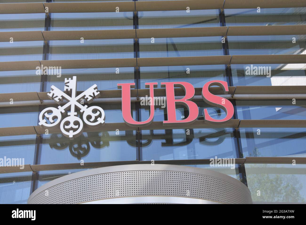 Luxemburg, Luxembourg. 13th June, 2021. Logo, lettering of the major ...