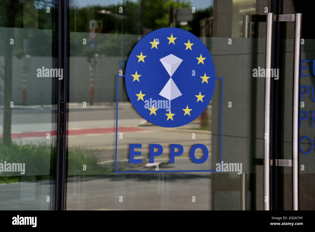 Luxemburg, Luxembourg. 13th June, 2021. Emblem of the European Public ...