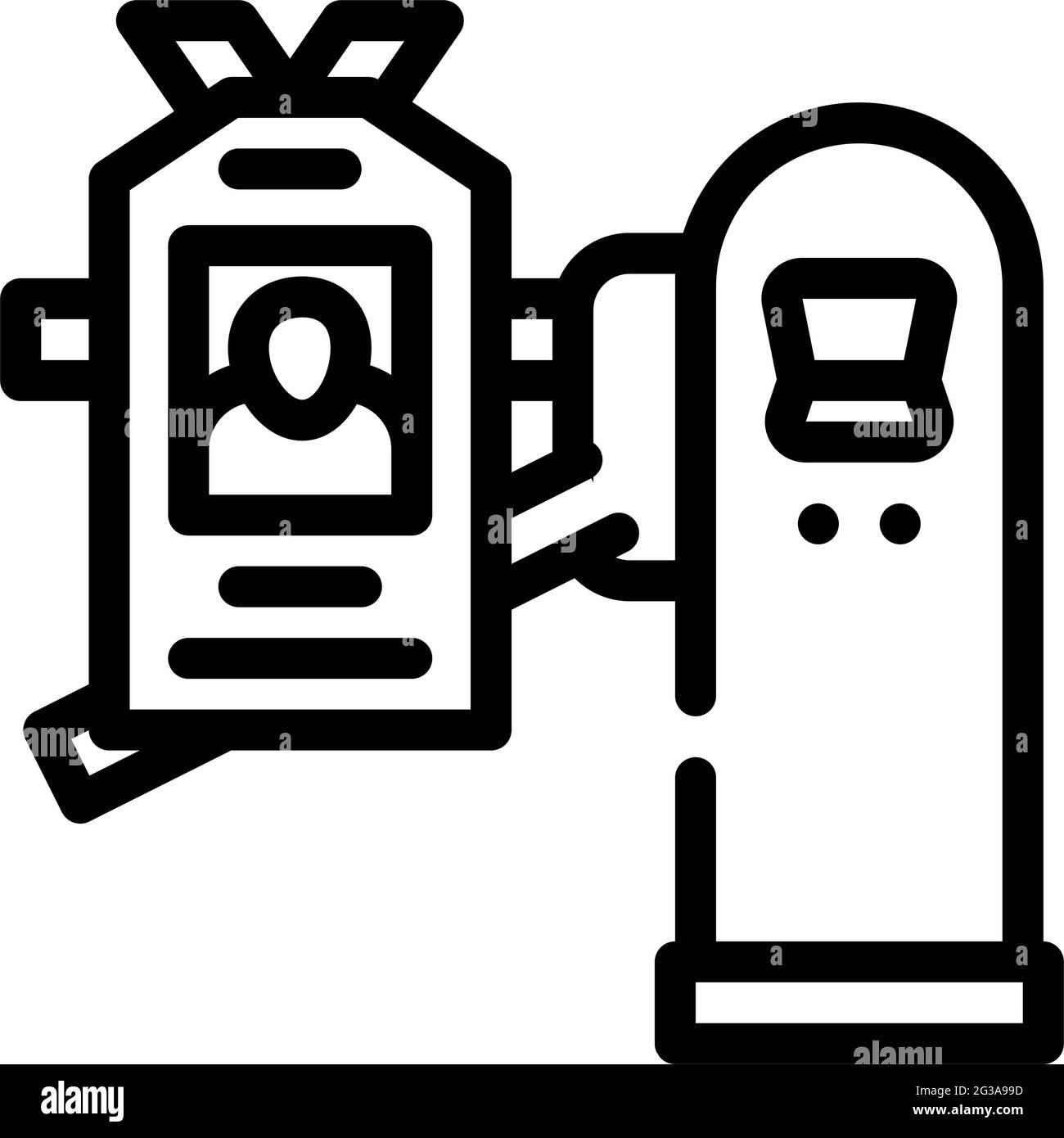 pass key for entry to canteen line icon vector illustration Stock ...