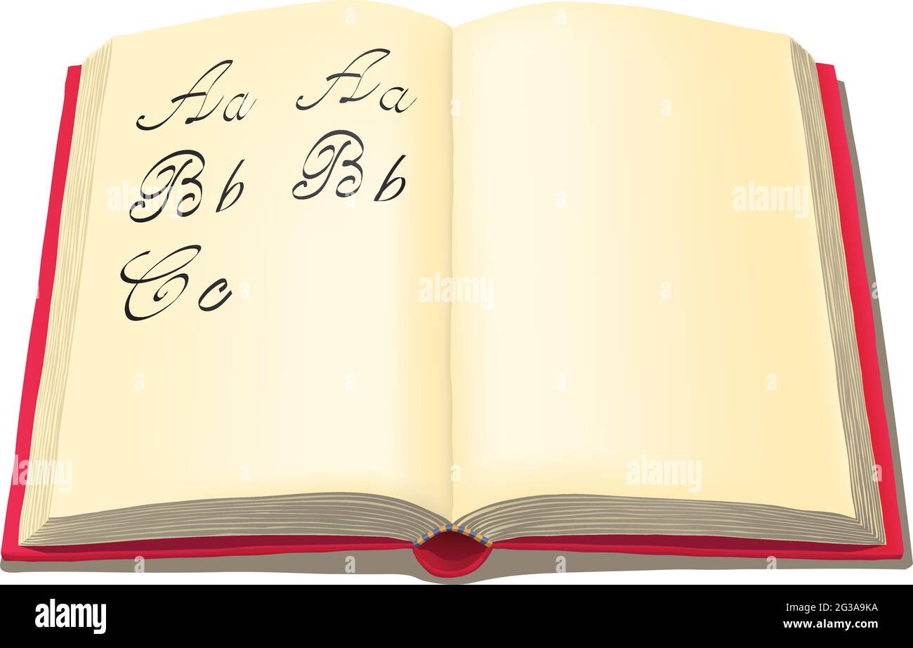 Open book, with writing, vector illustration Stock Vector Image & Art ...