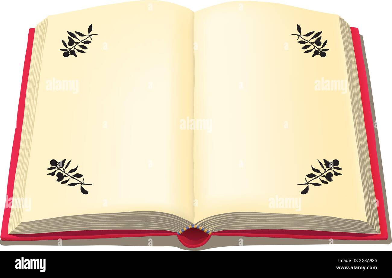 Open book, with decoration, vector illustration Stock Vector Image ...