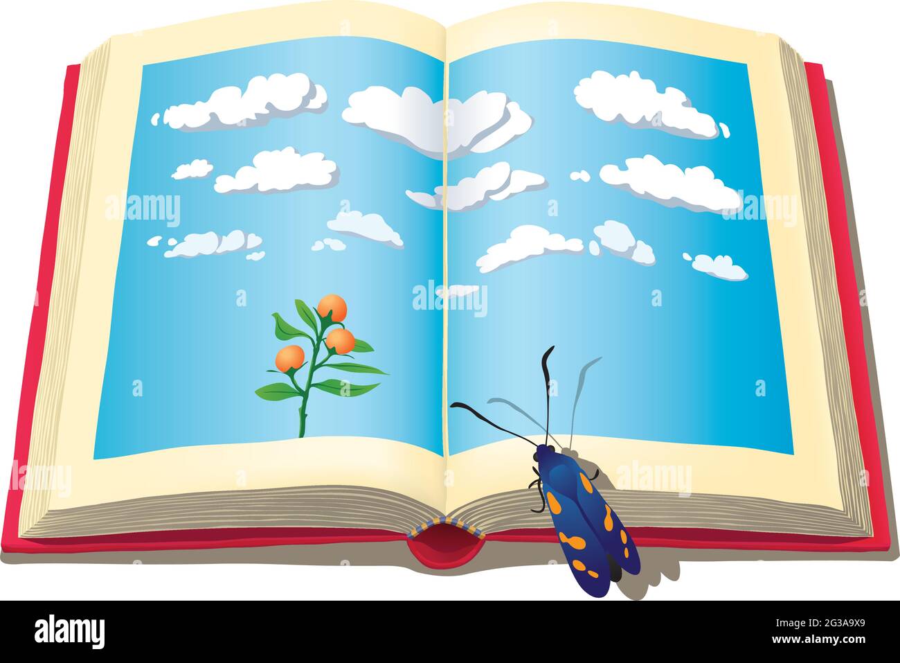 Open book, with butterfly, vector illustration Stock Vector Image & Art ...